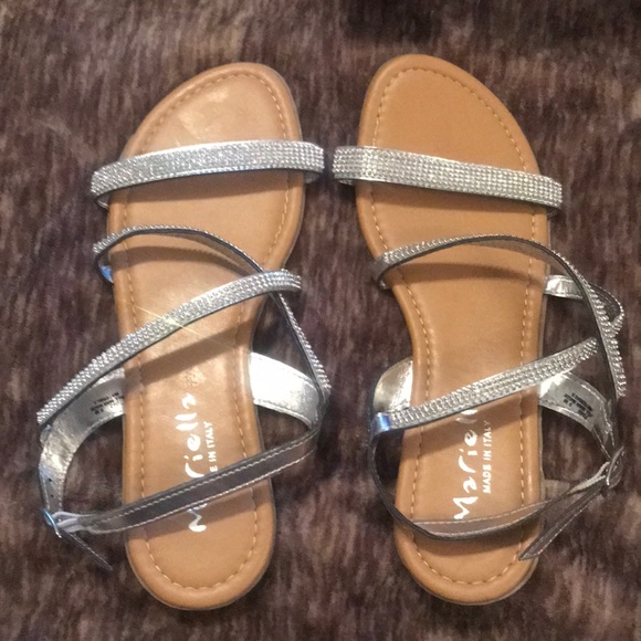 Shoes | Silver Rhinestone Sandals | Poshmark